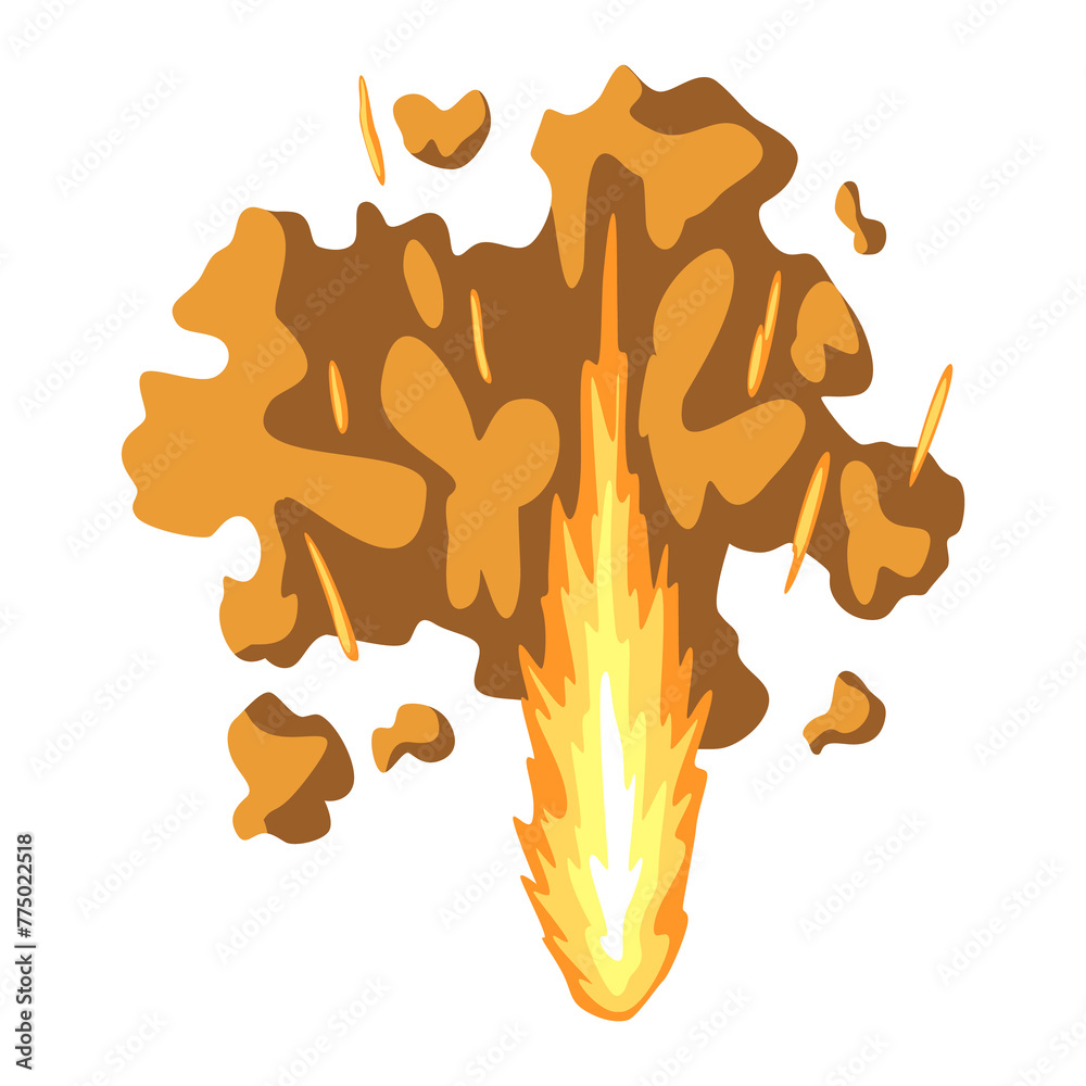 Gun flashe or gunshot animation. Fire explosion effect during the shot ...