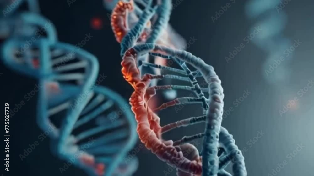 Generative AI science, gene, cell, dna, water, molecule, microscope ...