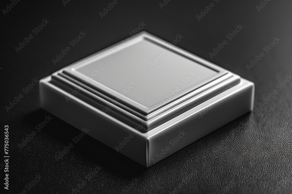 High contrast, black and white only. A white matte luma box frame shape ...