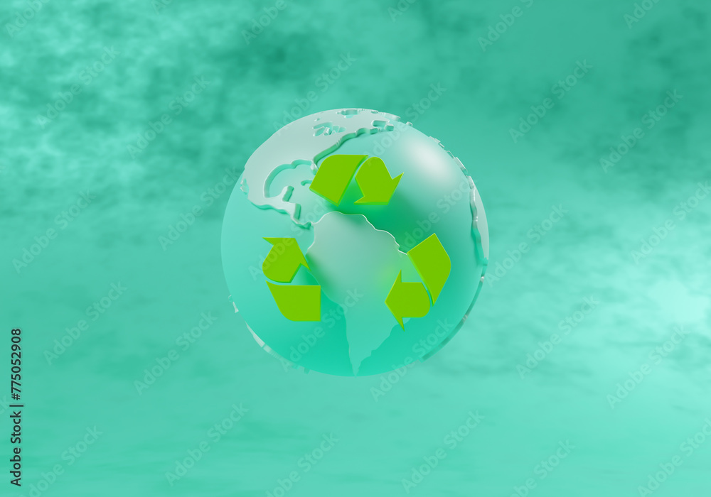 World earth day concept, Earth and recycle icon, love and Save the ...