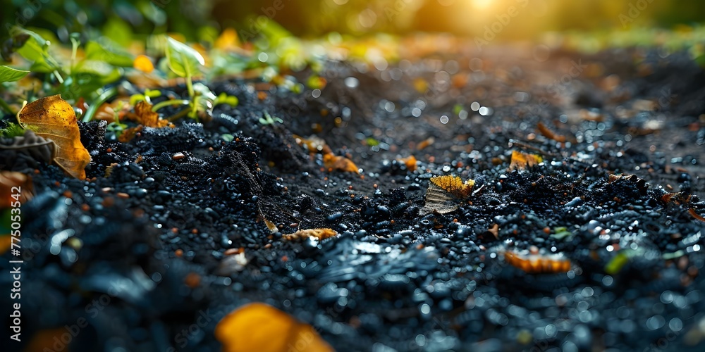 Microbes breaking down organic waste in a bioreactor showcasing ...