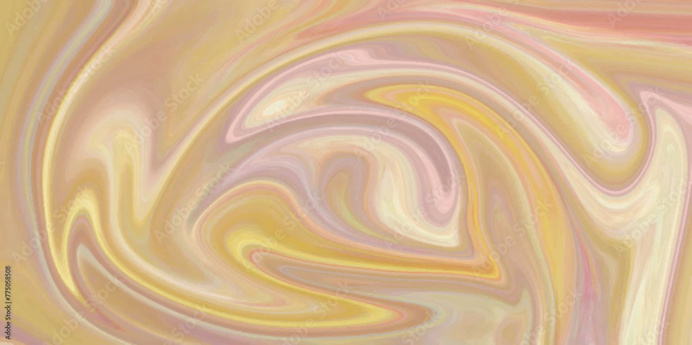 Abstract yellow ground with waves, abstract bright acrylic liquid ...