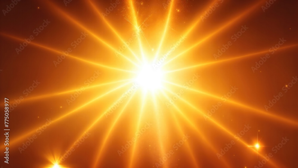 Asymmetric Orange light burst, rays of lights on dark Maroon background ...