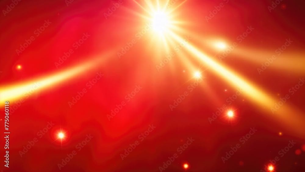 Asymmetric Red light burst, rays of lights on dark Maroon background ...