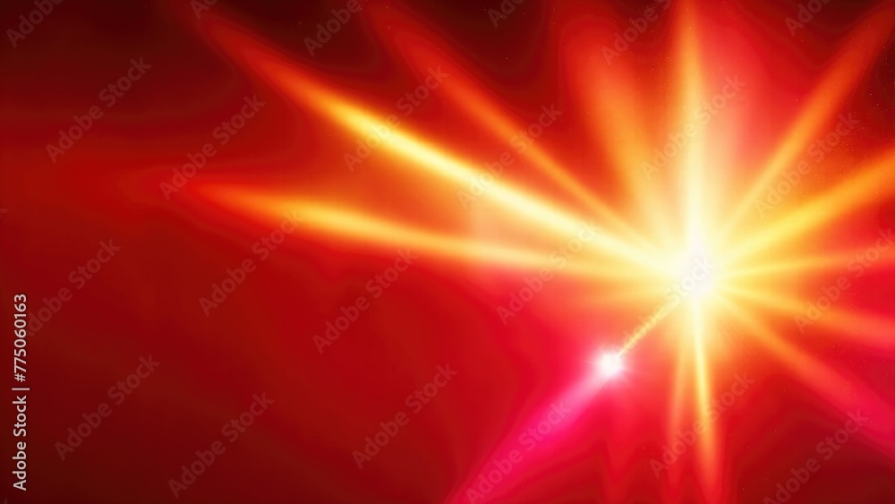 Asymmetric Red light burst, rays of lights on dark Maroon background ...