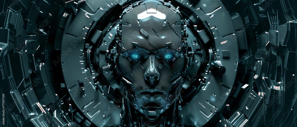 heavy industrial tech steel cyber metal ai artificial inteligence ...