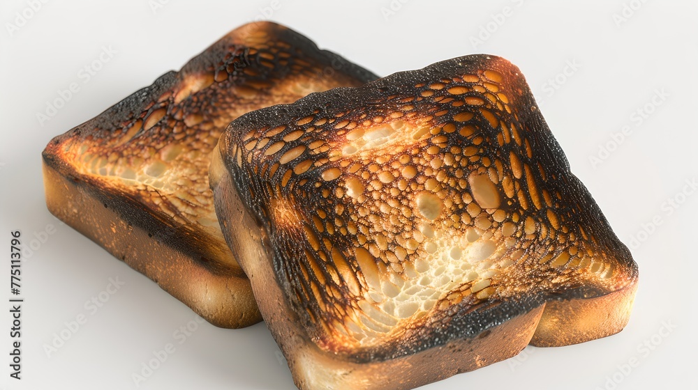 Two Slices of Toasted Bread Burnt to a Crisp, Kitchen Mistake, Food ...