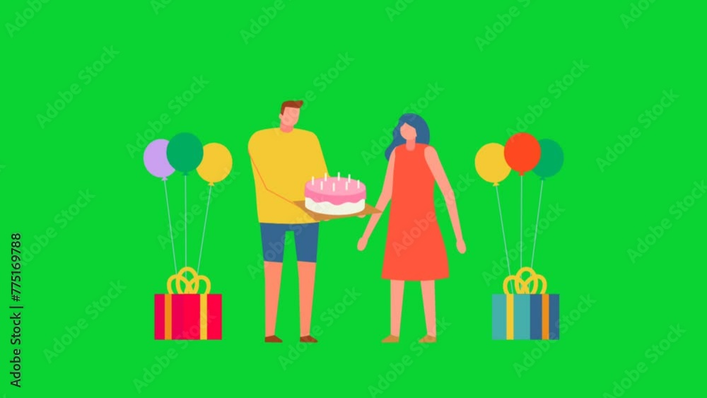 Figures stick different icons, 3D Animation Cartoon Video Green Screen ...