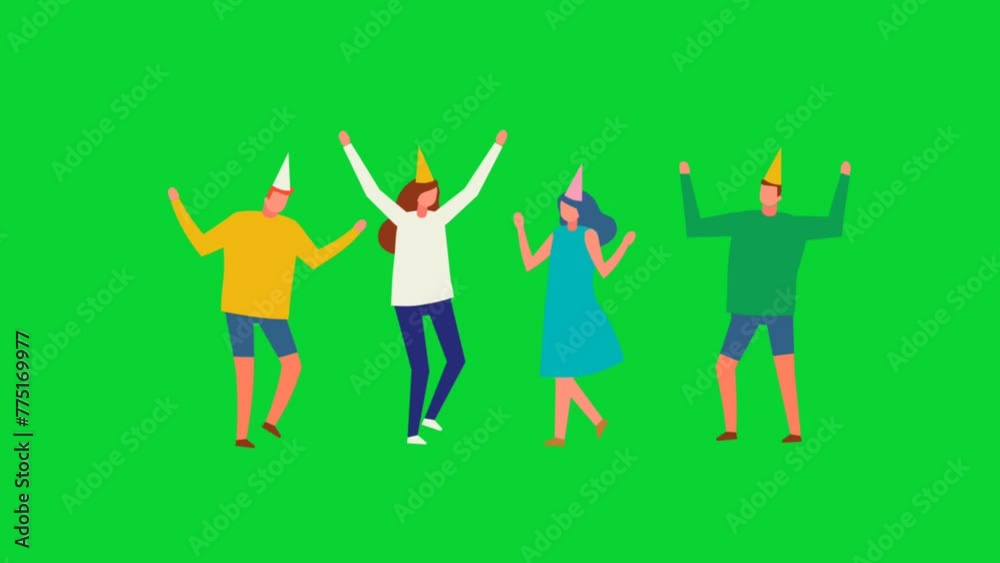 Figures stick different icons, 3D Animation Cartoon Video Green Screen ...