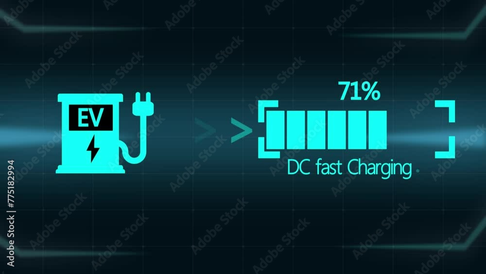 Electric Car Dashboard. Electric car battery indicator showing an ...