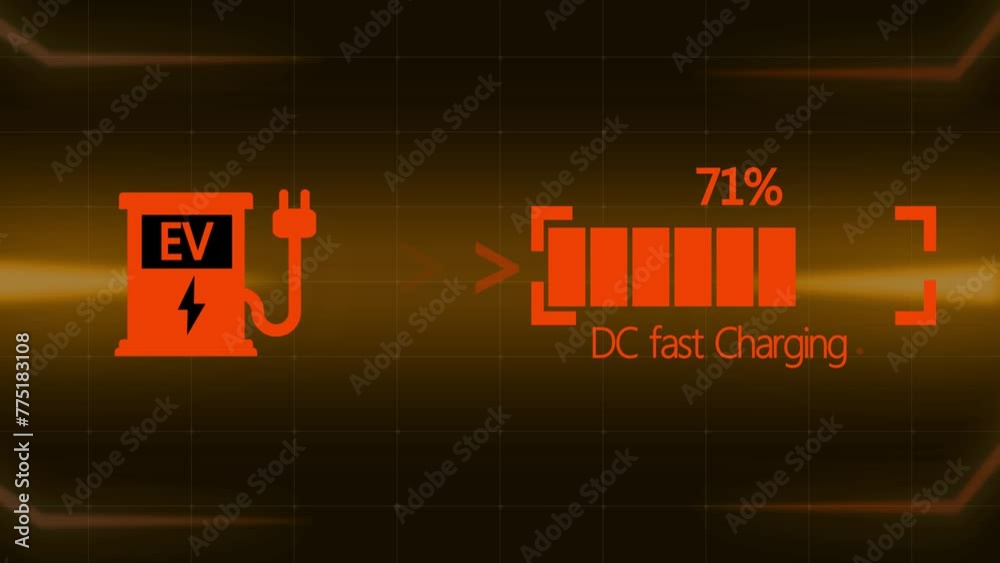 Electric Car Dashboard. Electric car battery indicator showing an ...