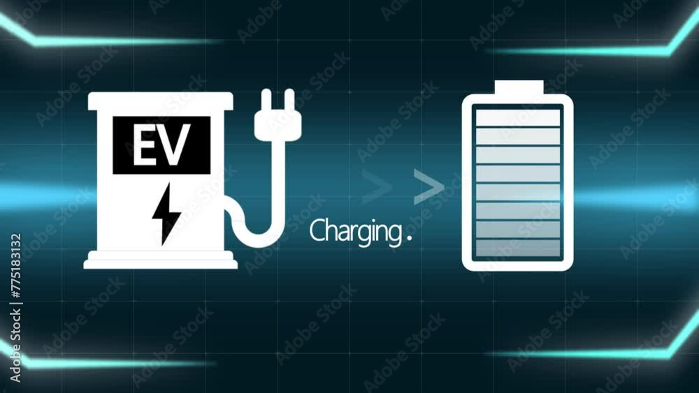 Electric Car Dashboard. Electric car battery indicator showing an ...
