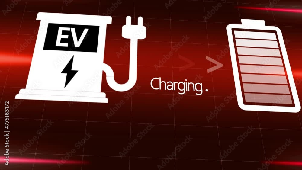 Electric Car Dashboard. Electric car battery indicator showing an ...