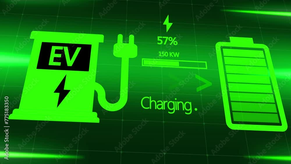 Electric Car Dashboard. Electric car battery indicator showing an ...