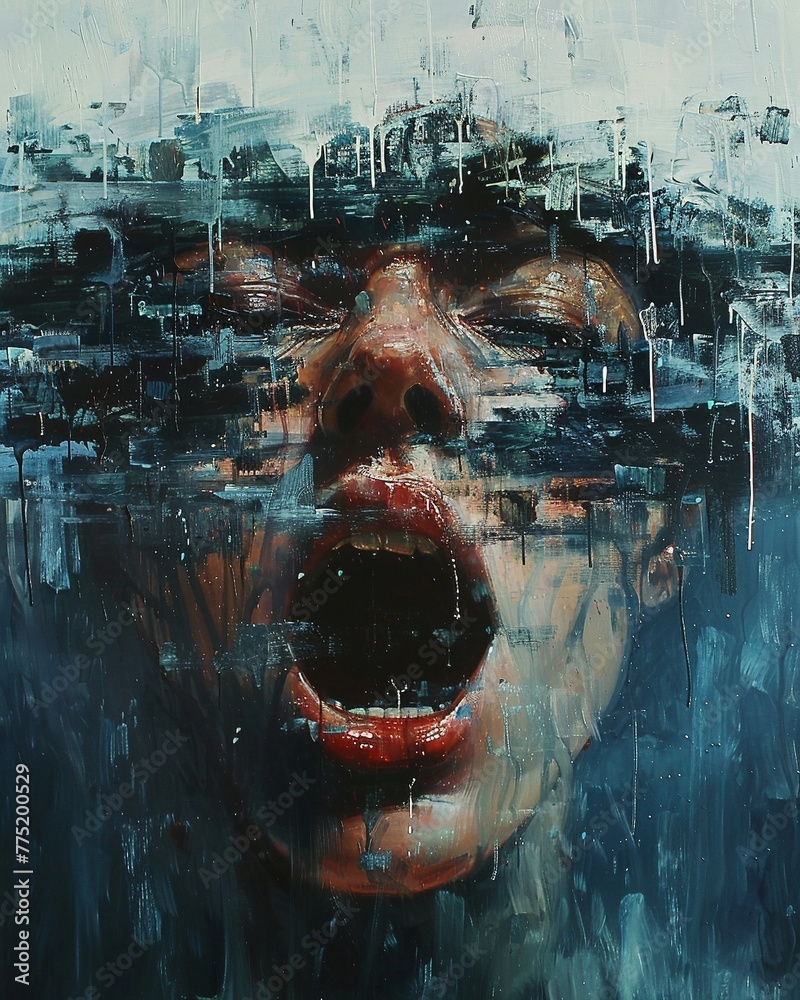 An abstract representation of overwhelming study or work pressure ...