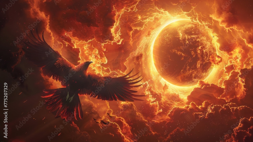 In a world torn asunder, a Phoenix interacts with the grow light of a ...