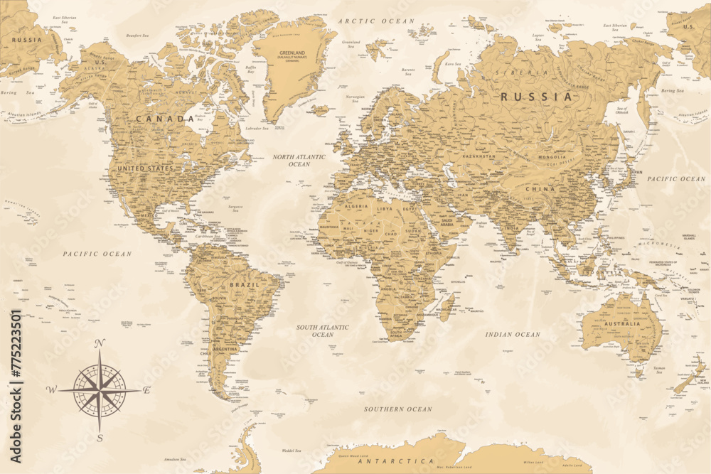 World Map - Highly Detailed Vector Map of the World. Ideally for the ...