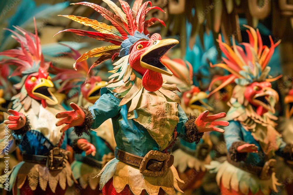 A claymation scene of a farm where animals secretly organize a talent ...