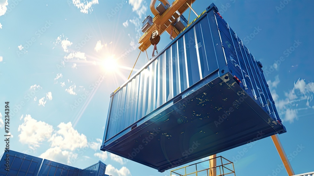 Experience the hustle of logistics with a lateral view of a pristine ...