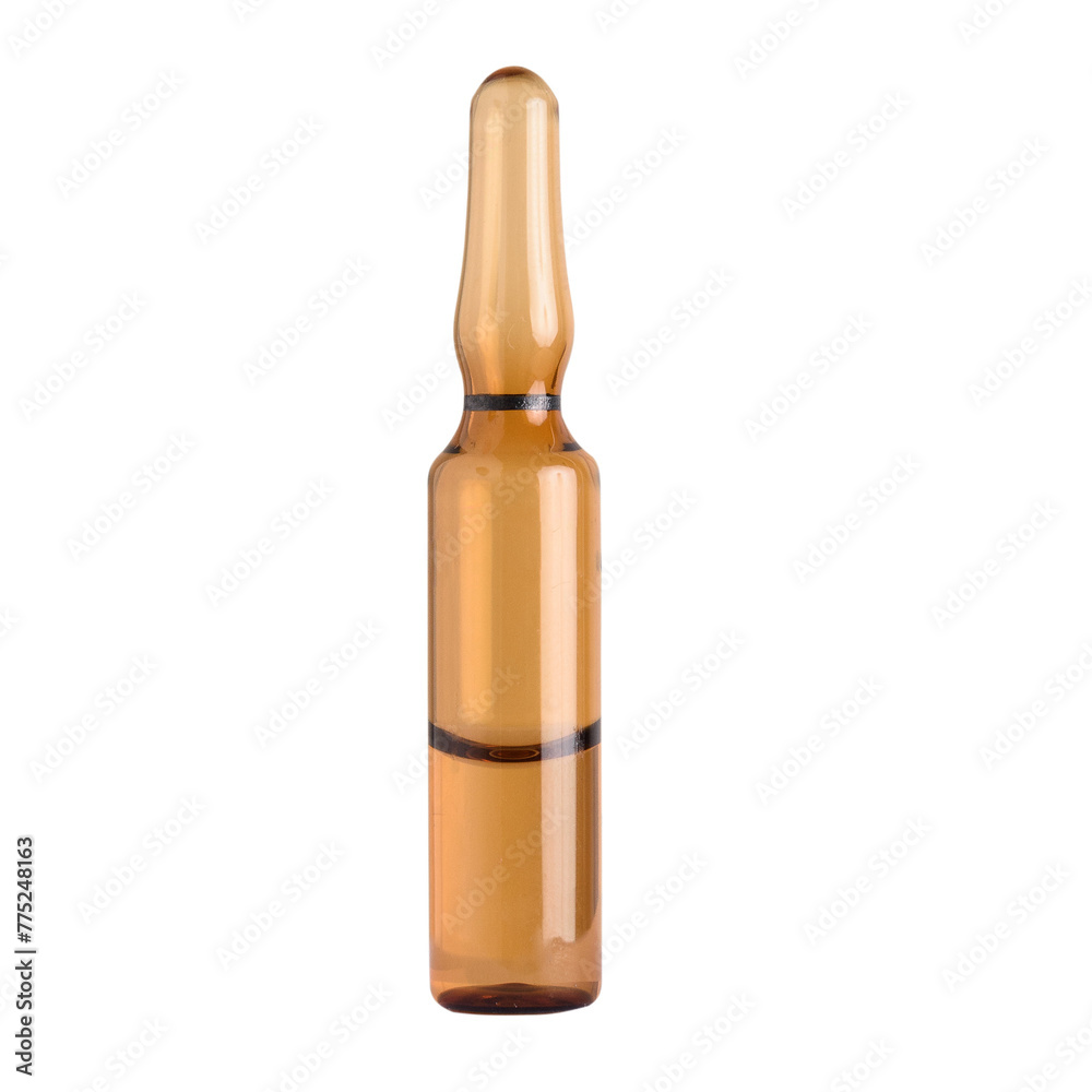 Ampola de vidro, frasco selado com líquido usado como medicamento ...