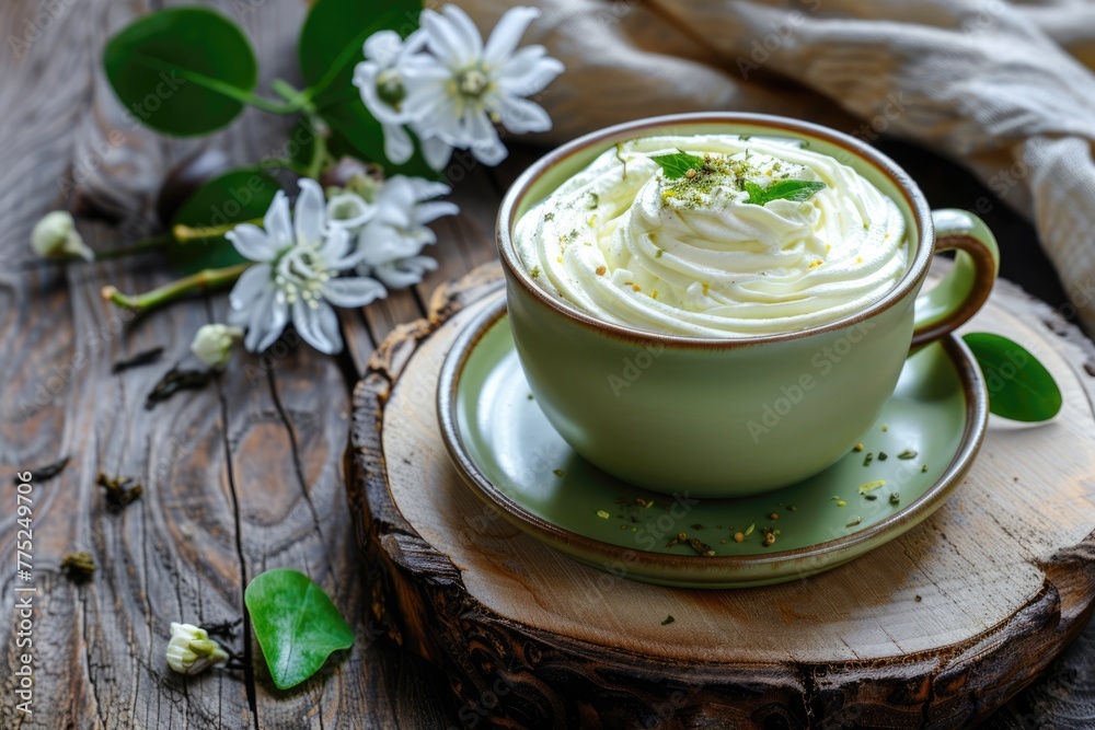 Macha Tea in a Traditional Ceremony. A Whipped Green Drink Mixed on a ...