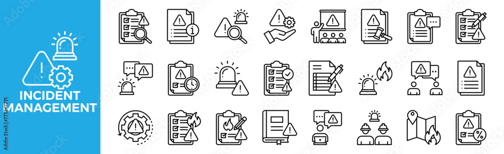Incident Management icon set for design elements Stock Vector | Adobe Stock