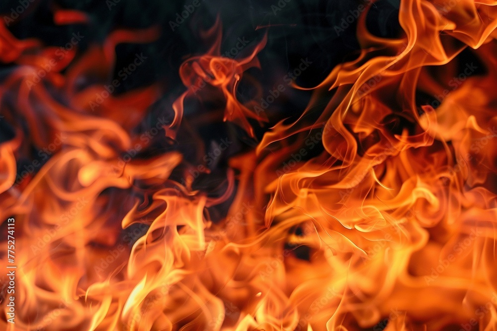 Ethereal, fire-toned waves of heat shimmer and dance against a deep ...