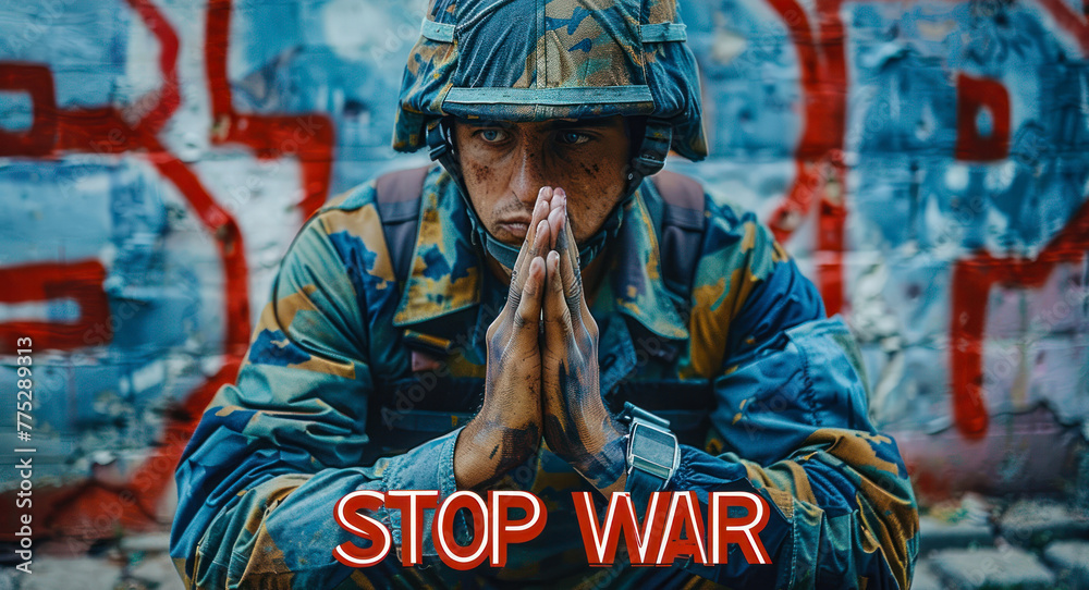 Powerful STOP WAR message depicted through clasped hands in solidarity ...