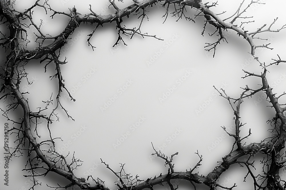 Eerie A4 frame with gothic thorns - A haunting black border for A4 ...