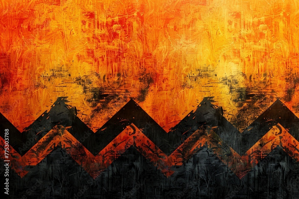 Electric energy in orange and yellow: This abstract background pulsates ...