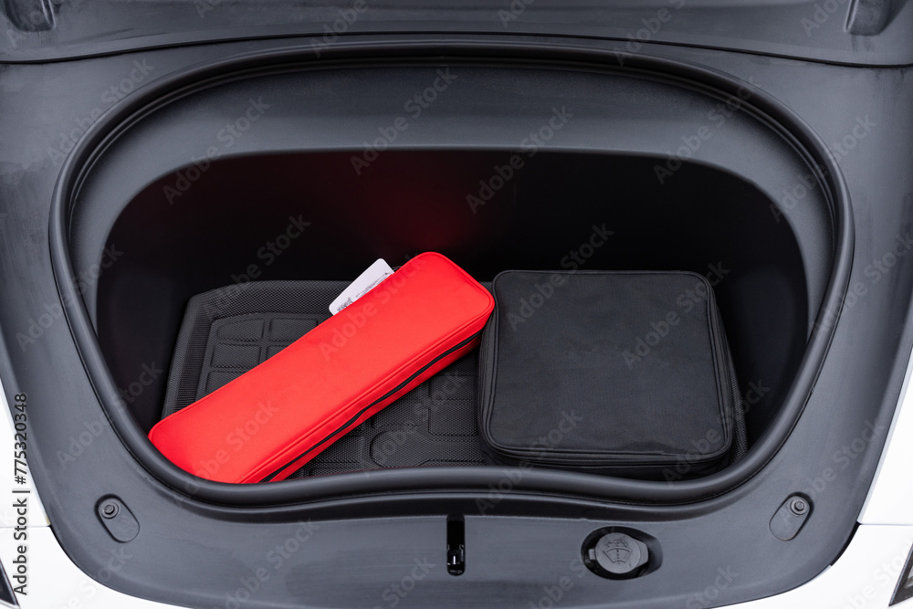 Front trunk or frunk under the hood lockable waterproof storage ...