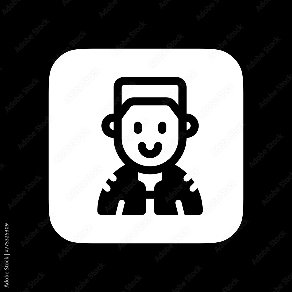 Editable person with army buzz flattop haircut avatar vector icon. User ...