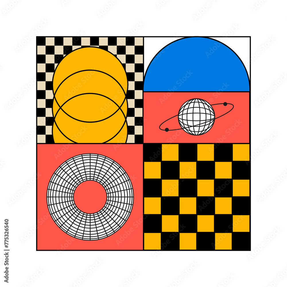 Geometric abstract shapes and futuristic forms. Vector illustration ...