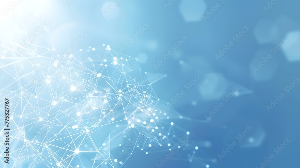 Ethereal network connections on a soft blue background, depicting ...