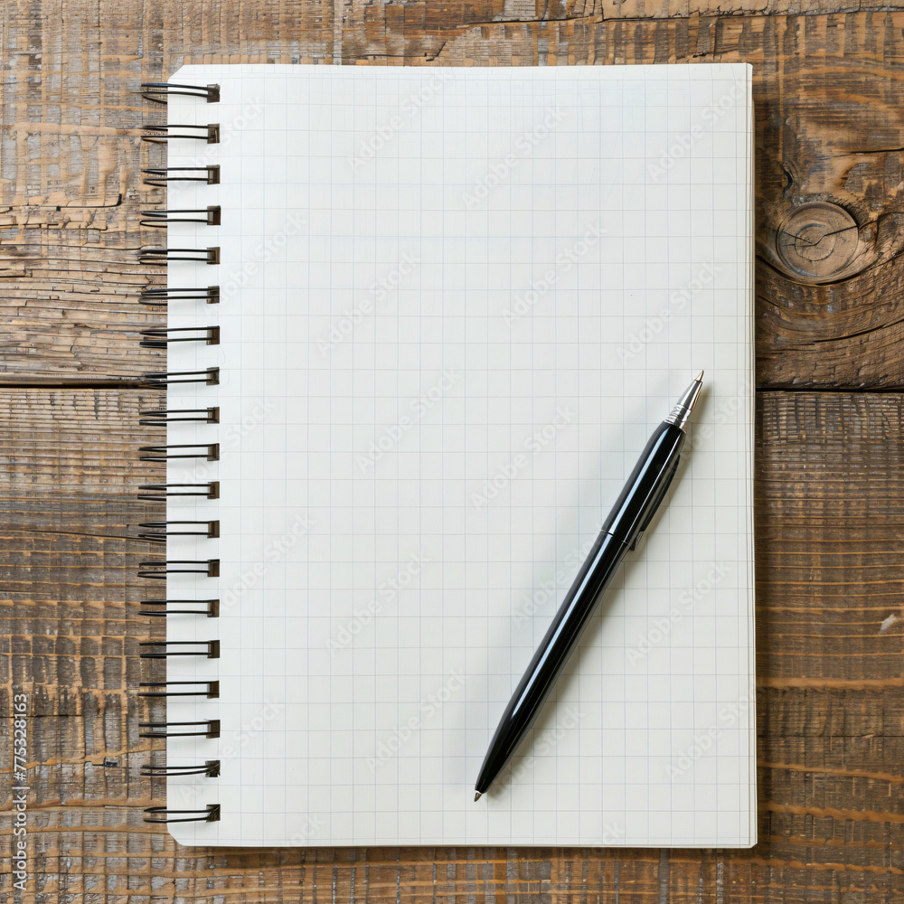 notebook with pen, view from top, notebook, paper, pen, blank, note ...