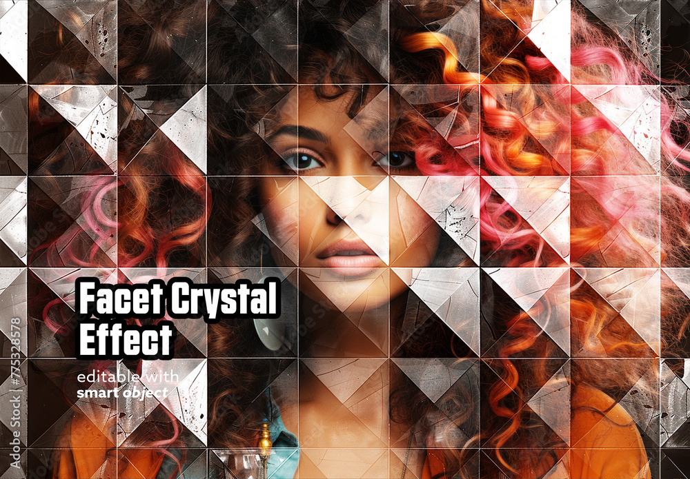 Facet Crystal Photo Effect. Some Elements are Ai Generated Stock ...