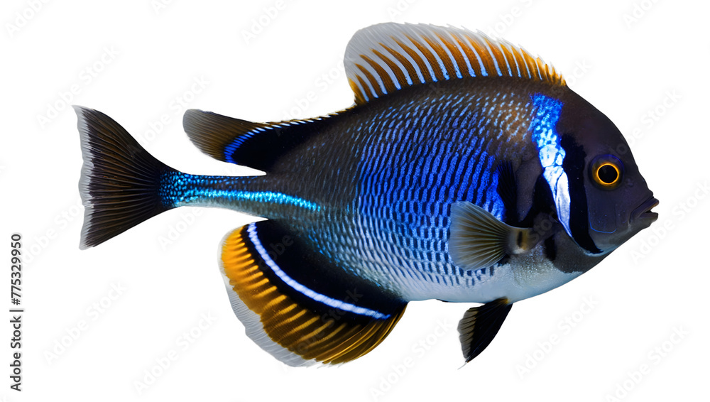 Colorful Emperor Angelfish displaying its distinctive patterns and ...