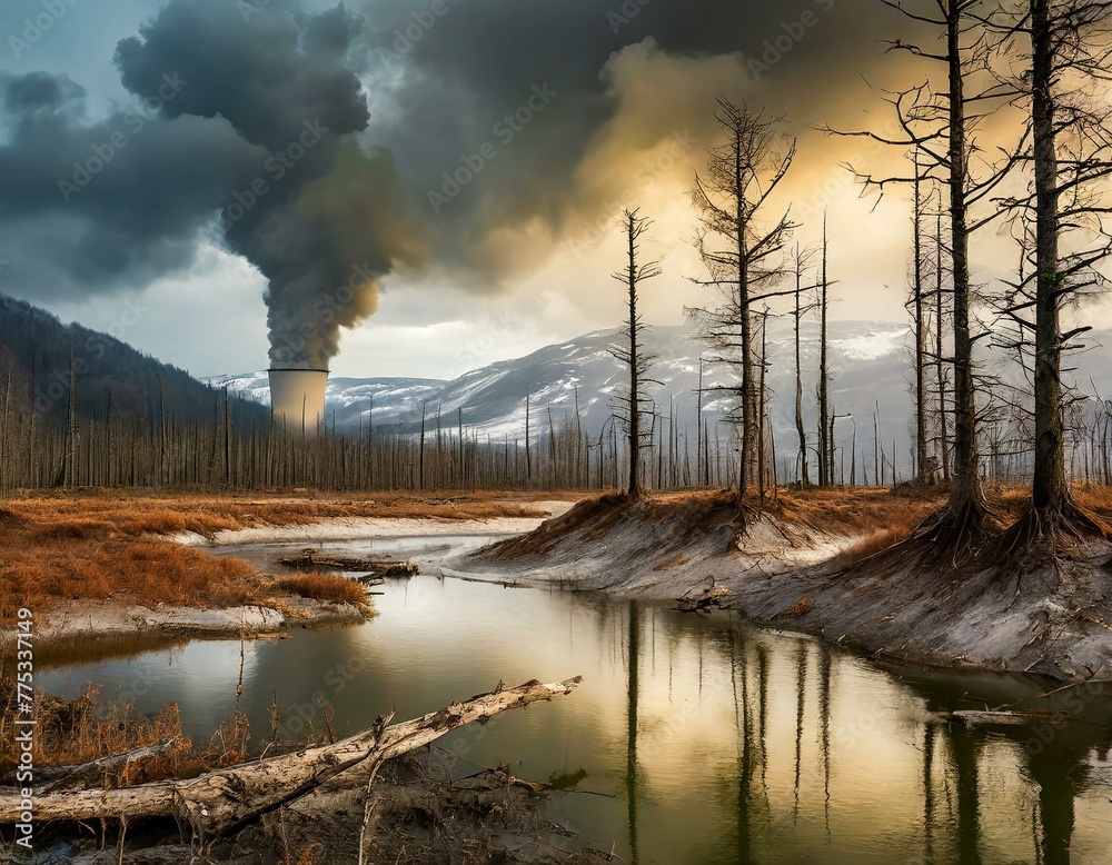 The detrimental effects of industrial pollution on nature. Including ...