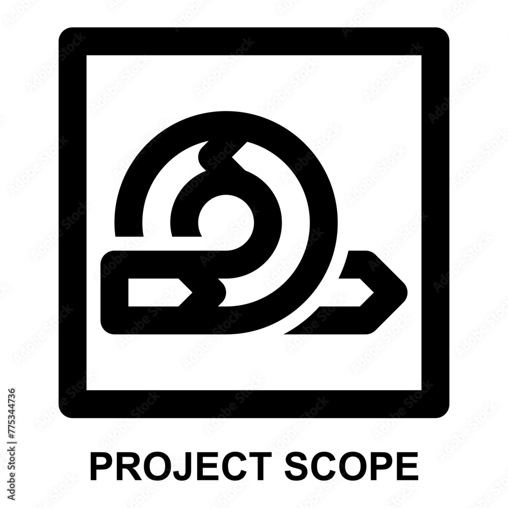 project scope, agile, scope, boundary, framework, scrum expanded agile outline icon for web ...