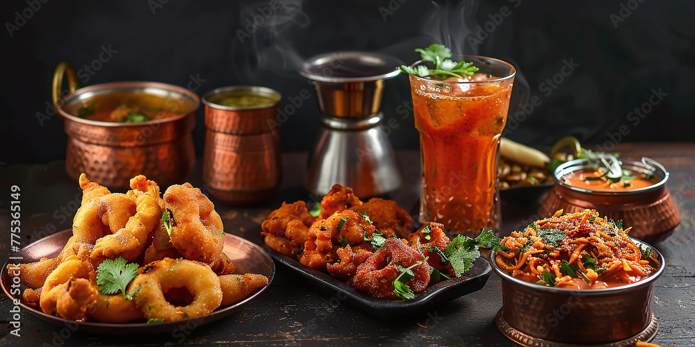 favorite Indian refreshing drink served hot with pakoda, kandabhaji ...