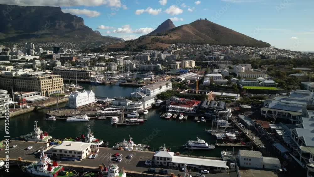 Cape Town, South Africa - April 2, 2024: Aerial drone view of Bustling ...