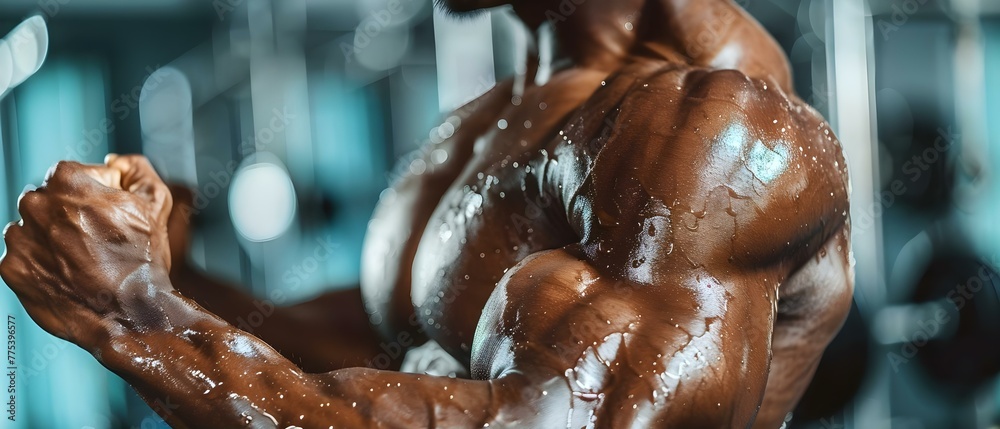 Closeup of a mans defined arm muscles showcasing muscle anatomy and the ...