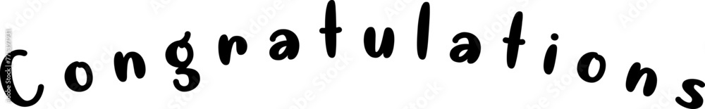 Congratulations warped text. Congratulations handwritten bold sign ...