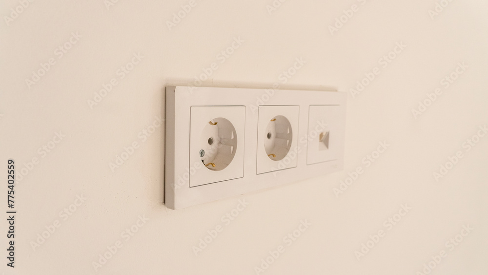 Socket combined with cable socket TV, electrical socket, socket ...