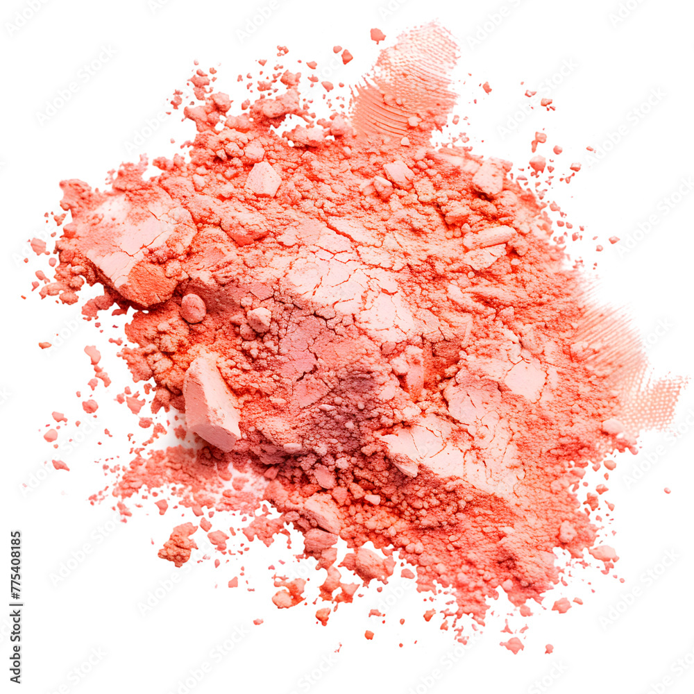 Beautiful peach color trendy powder isolated on transparent background ...