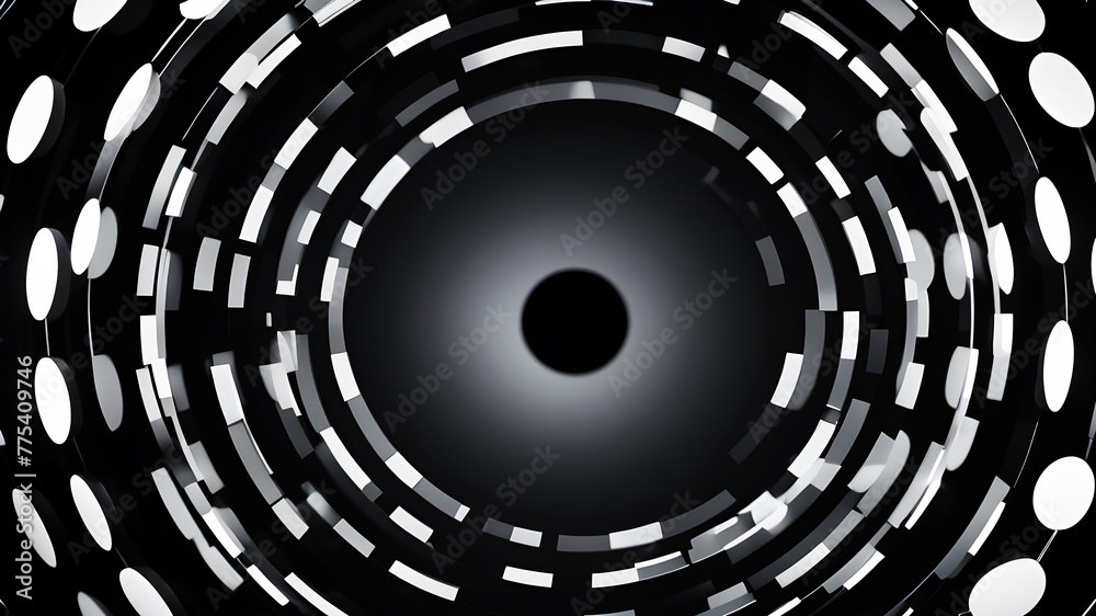 Devise a circle abstract background with minimalist black and white ...
