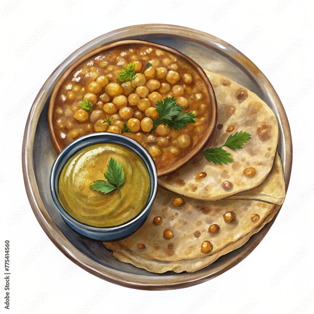 Chole bhature is a North Indian food dish, Chole Kulche or roadside ...