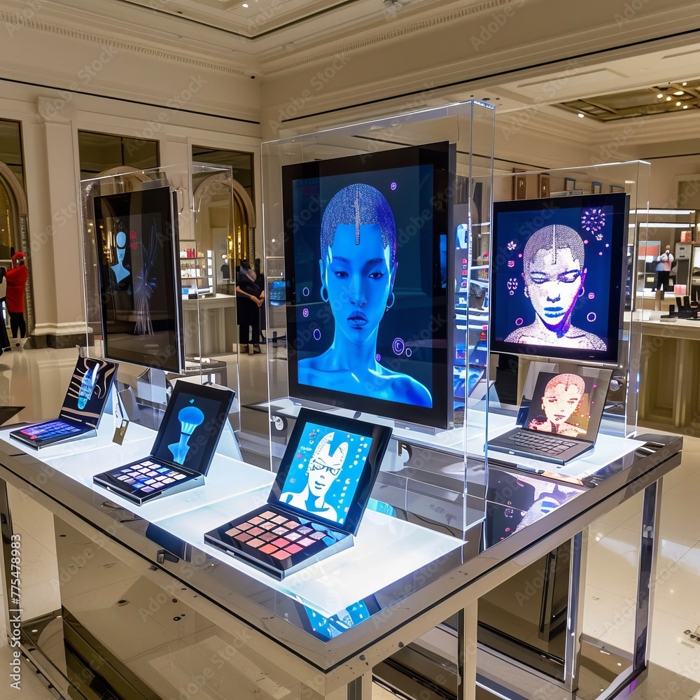 An elegant display in a high-end department store introducing a new ...