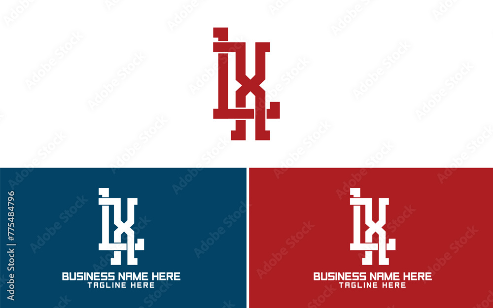 Initial letter L and X overlapping interlock logo, LX monogram logo ...