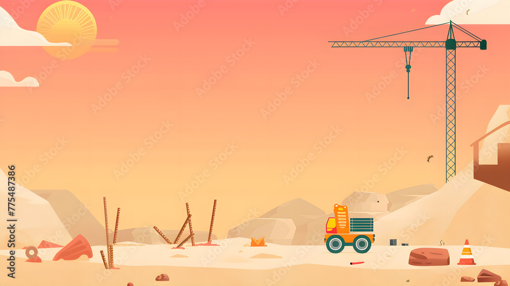 PPT background image construction theme Stock Illustration | Adobe Stock